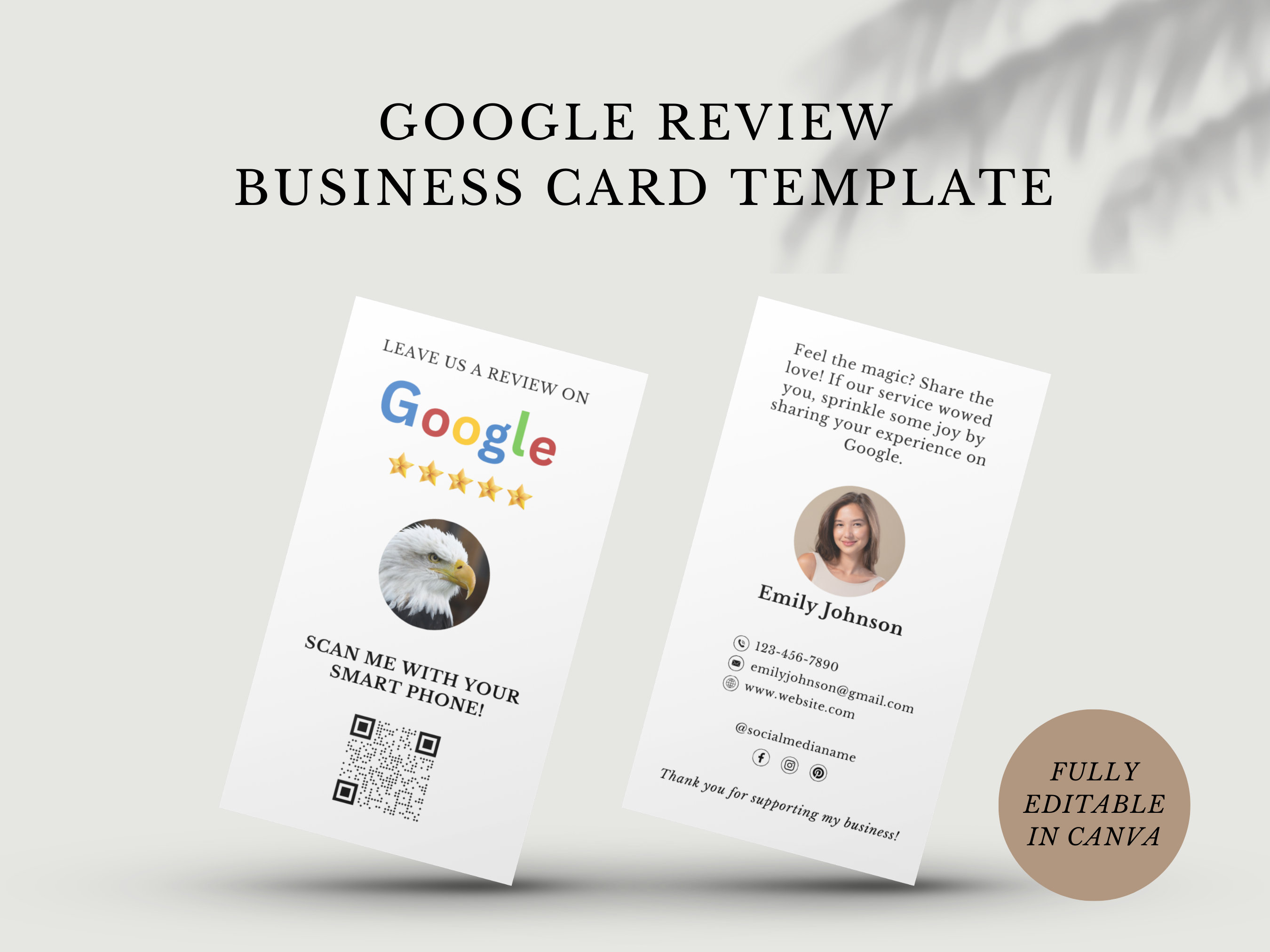 Elegant Google Review Business Card Template, Google Review Card ...