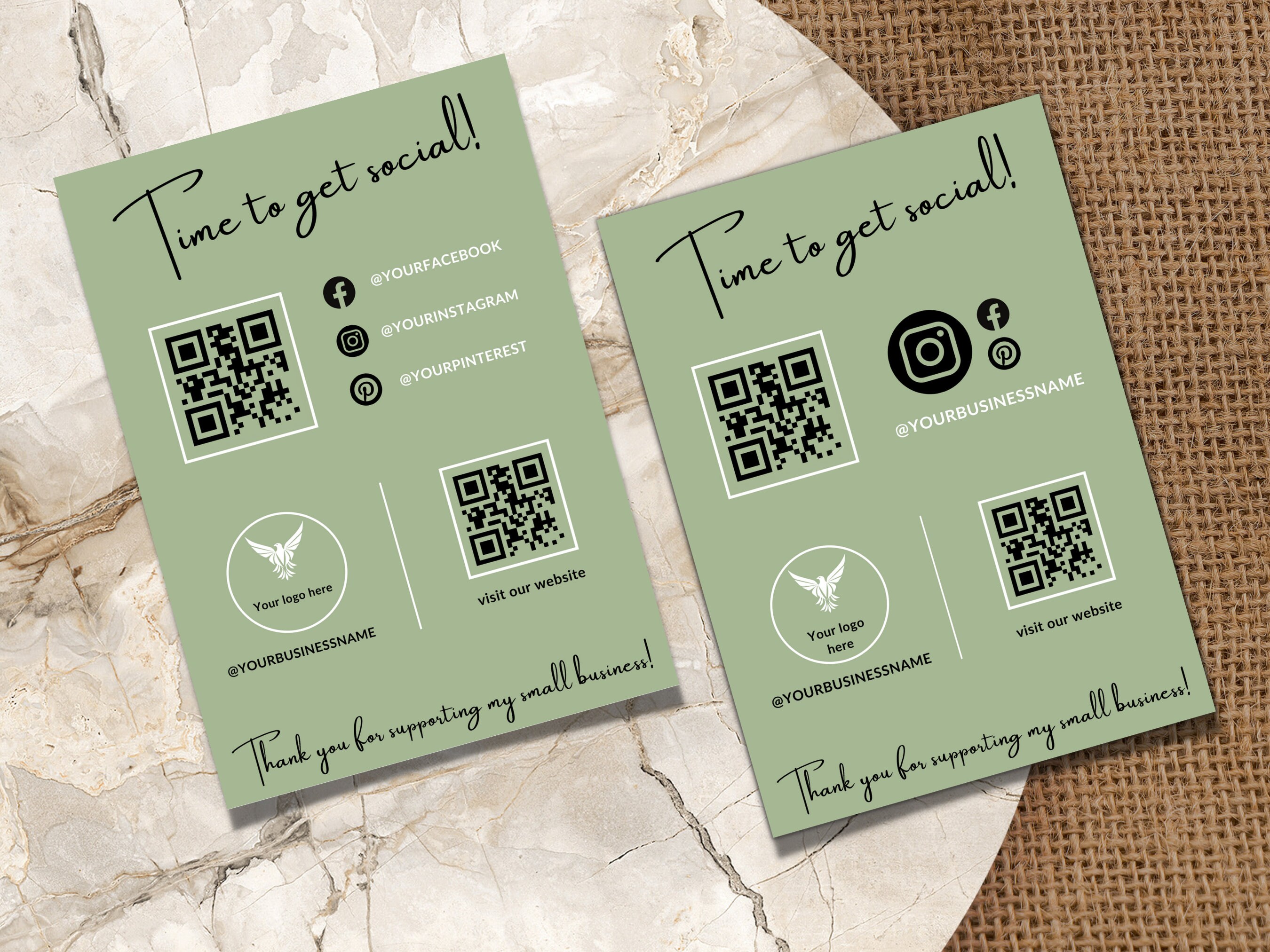 Sage Green Social Media Sign Template, Facebook Instagram Sign Template ...