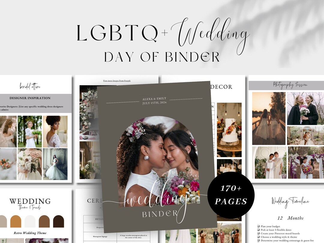 Ultimate LGBTQ Wedding Day Binder Template, 170+ Pages Lesbian Wedding ...