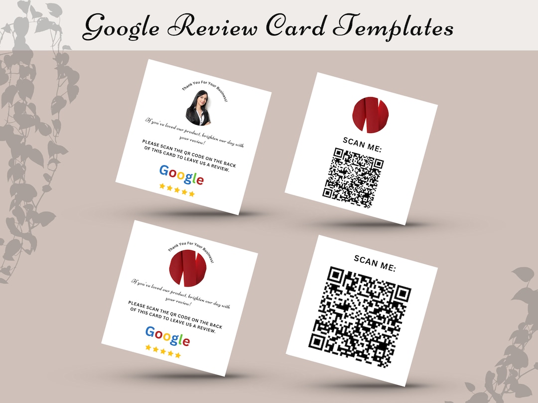 Google Square Review Card Template, Minimalist QR Code Sign, Small ...