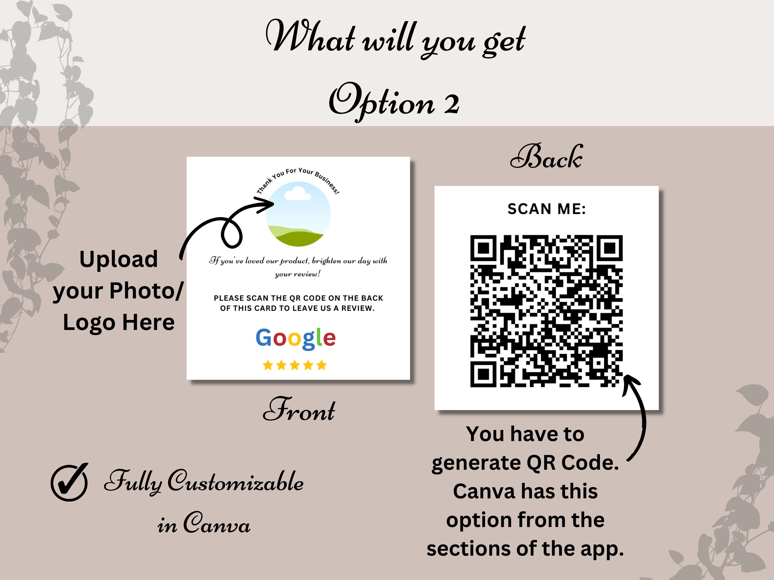 Google Square Review Card Template Minimalist QR Code Sign - Etsy