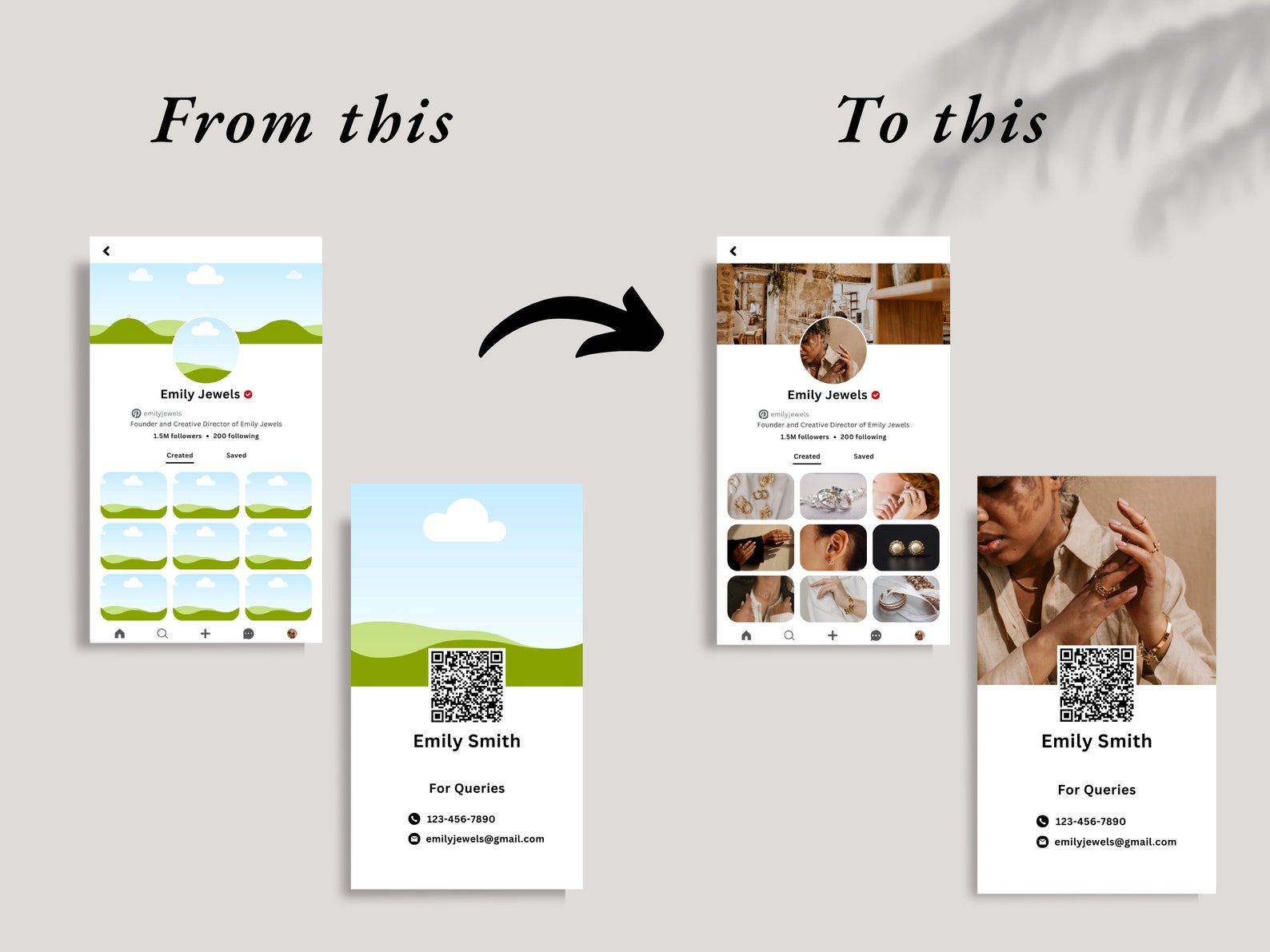 2024 Pinterest Business Card for Jewelers, Elegant Pinterest Business ...