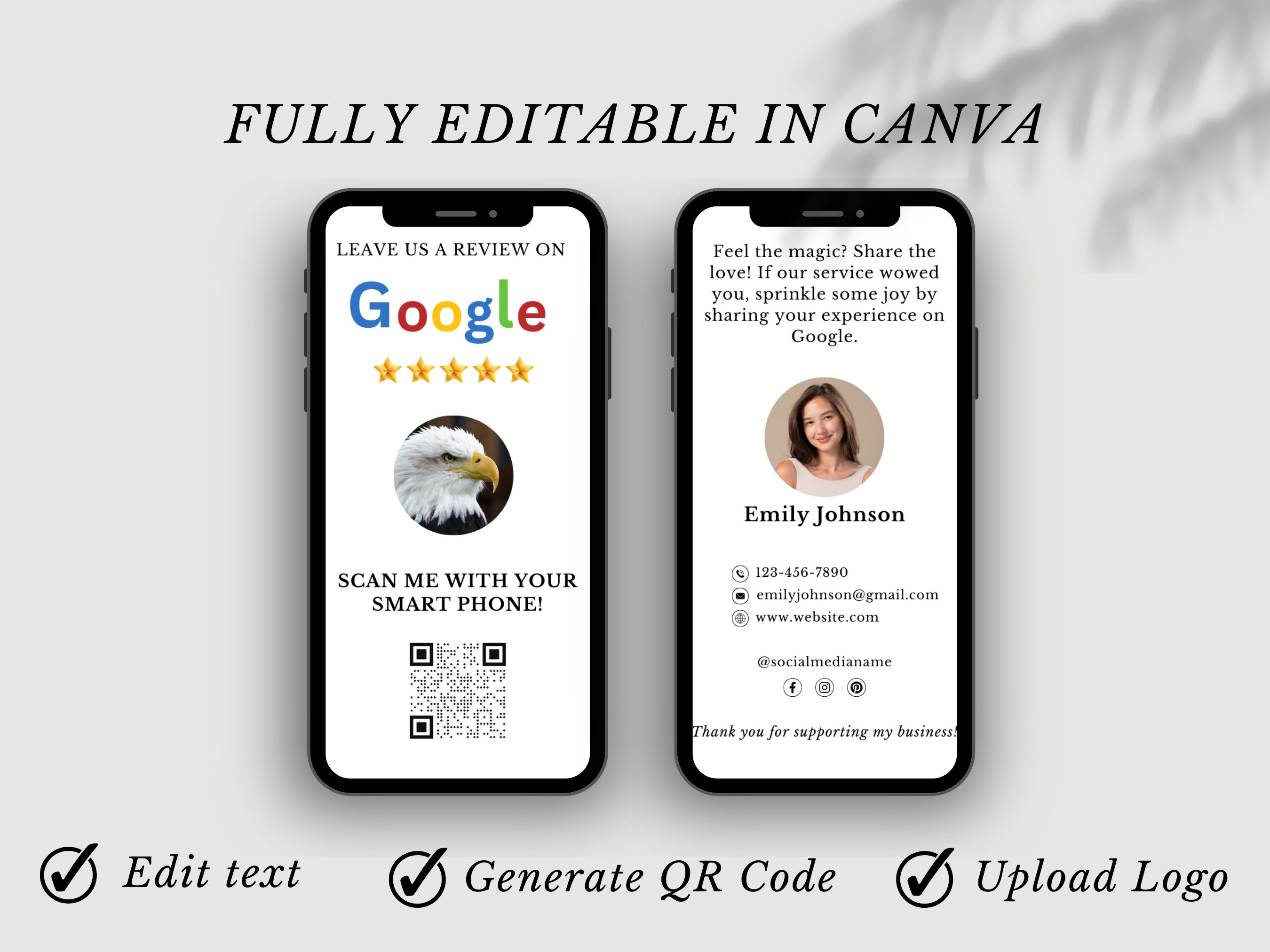 Elegant Google Review Business Card Template, Google Review Card ...