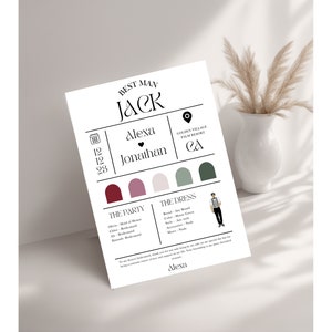 Elegant Groomsmen Info Card Template, Printable Groomsmen Expectations ...