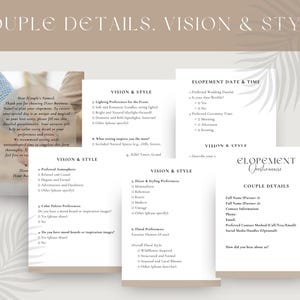 Elopement Wedding Planner Questionnaire, Customizable Canva Template ...