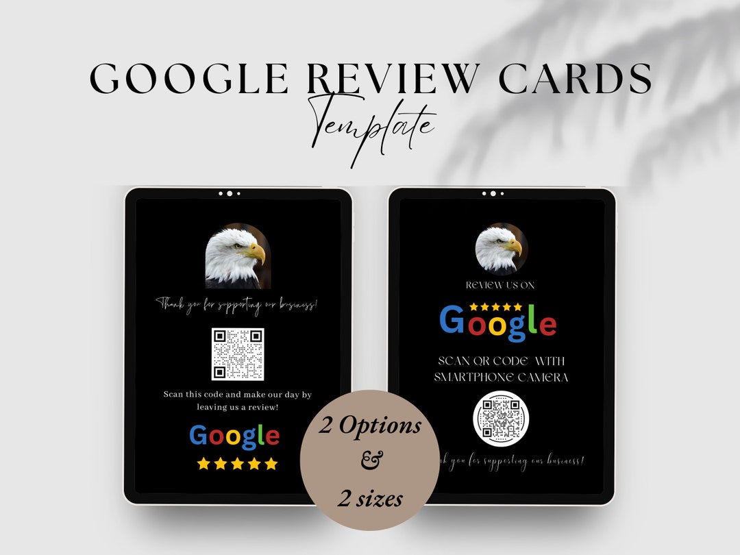 Aesthetic Black Google Review Card Template, Google Review Sign ...
