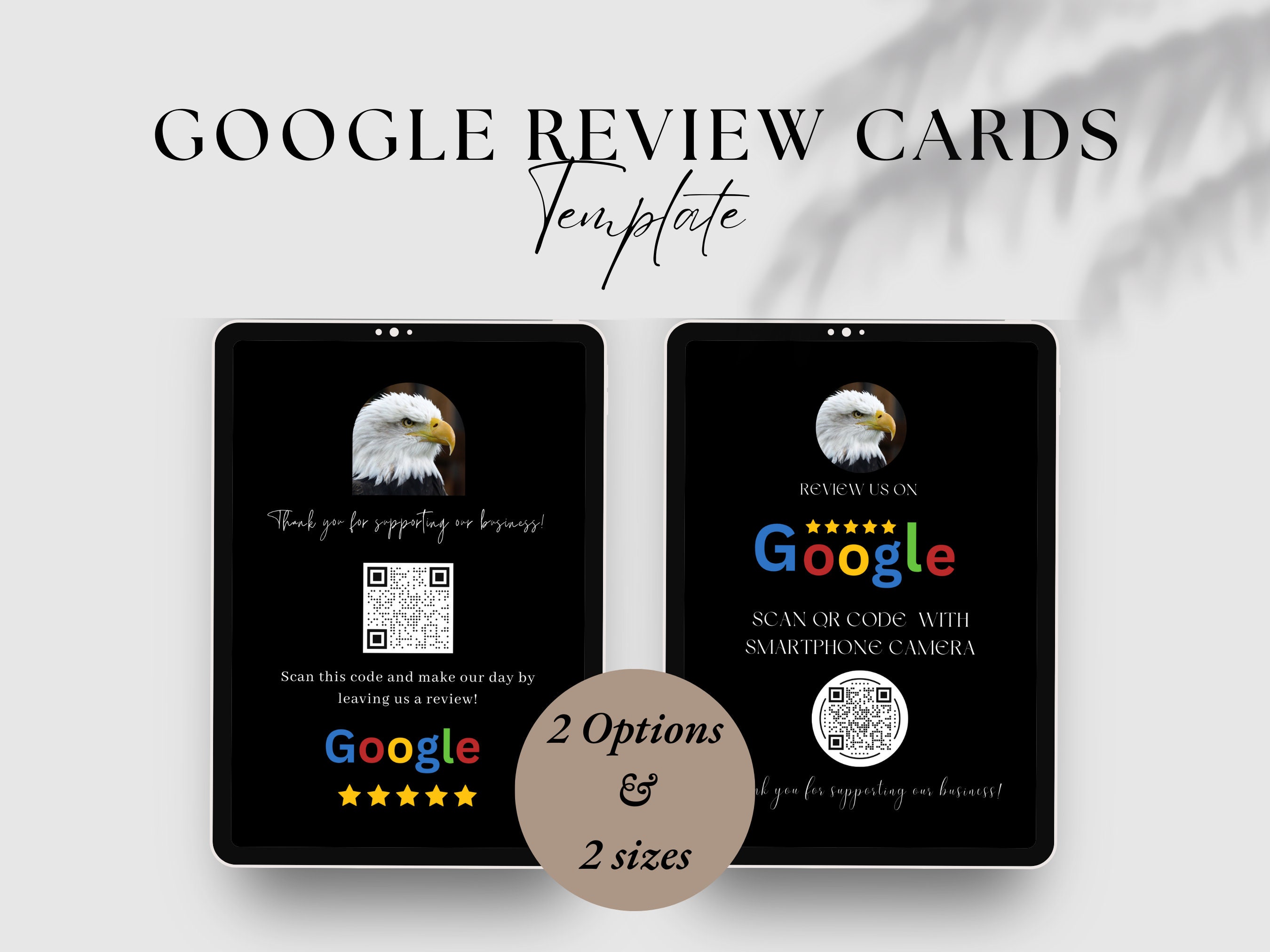Aesthetic Black Google Review Card Template, Google Review Sign ...