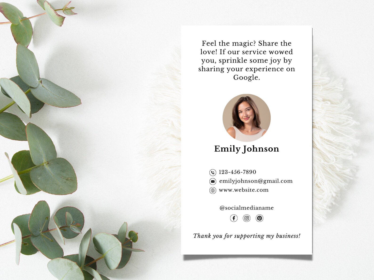 Elegant Google Review Business Card Template, Google Review Card ...