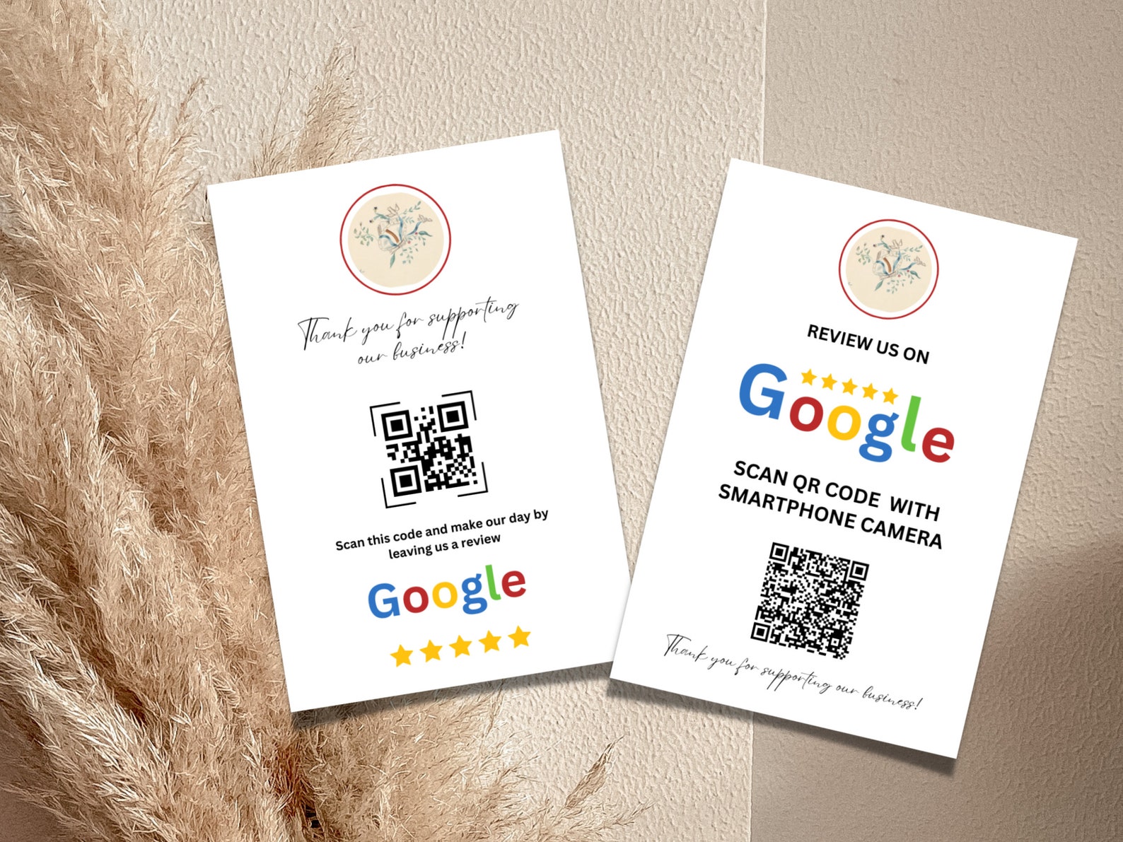 Small Business Google Review Card Template, Google Review Sign ...