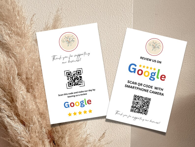 Small Business Google Review Card Template, Google Review Sign ...