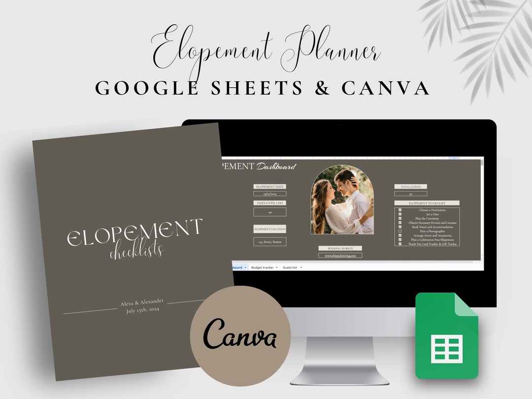 Google Sheets Elopement Budget Tracker, Guest Tracker Spreadsheet ...