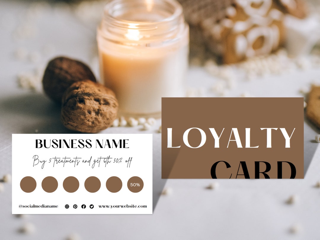 Boho Loyalty Punch Card Template, Modern Customer Stamp Card, Printable ...