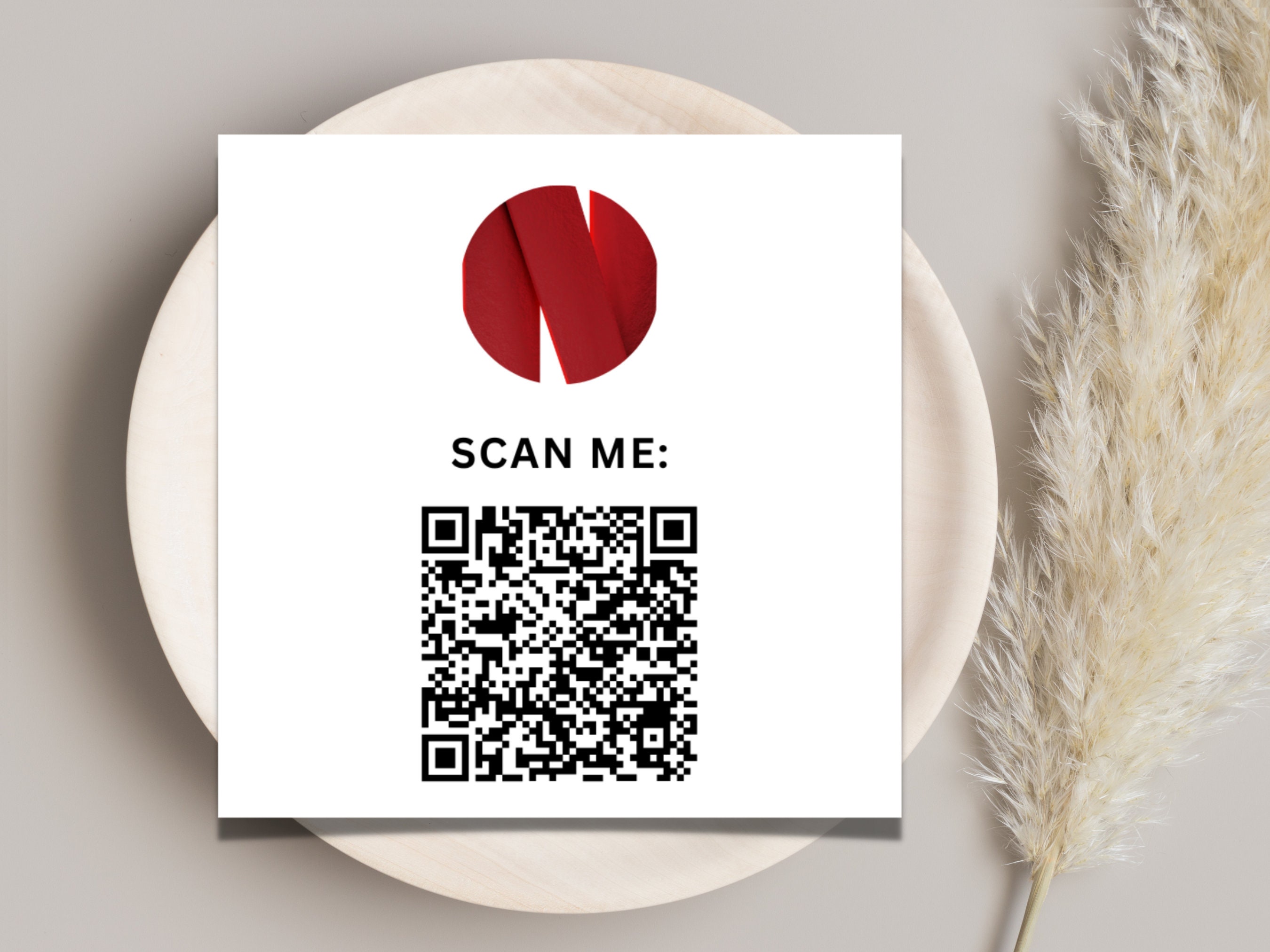 Google Square Review Card Template Minimalist QR Code Sign - Etsy