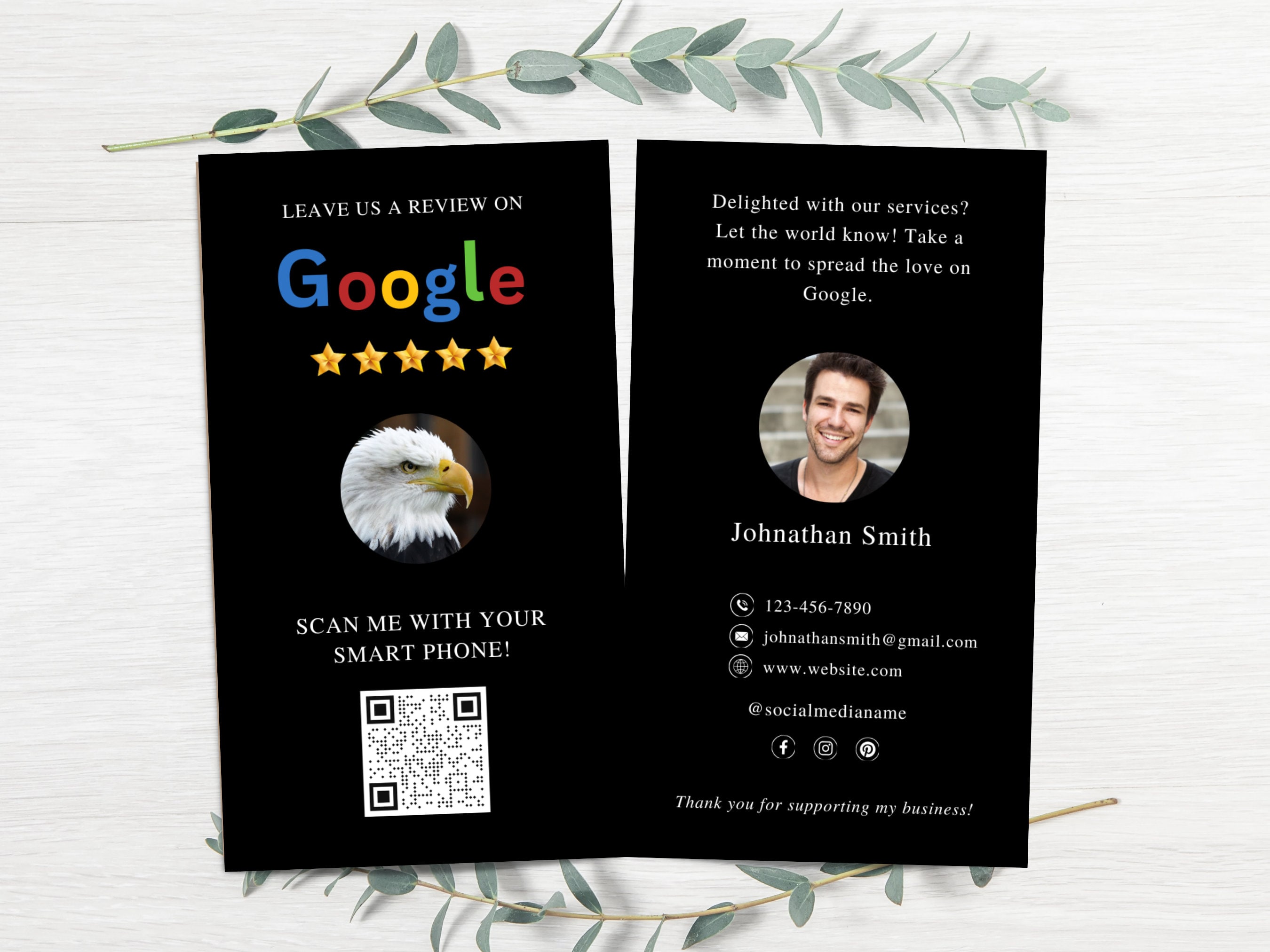 Professional Google Review Business Card Template, Google Review Card ...