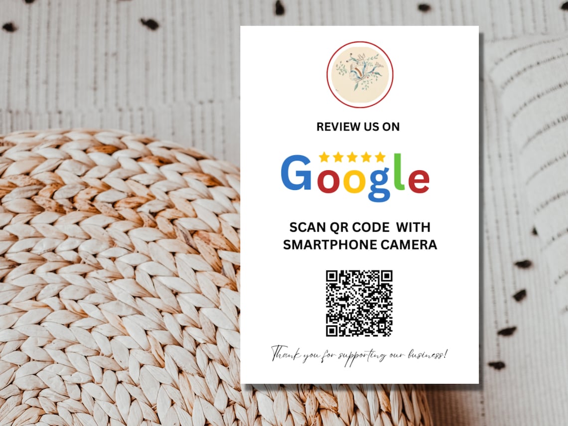 Small Business Google Review Card Template, Google Review Sign ...