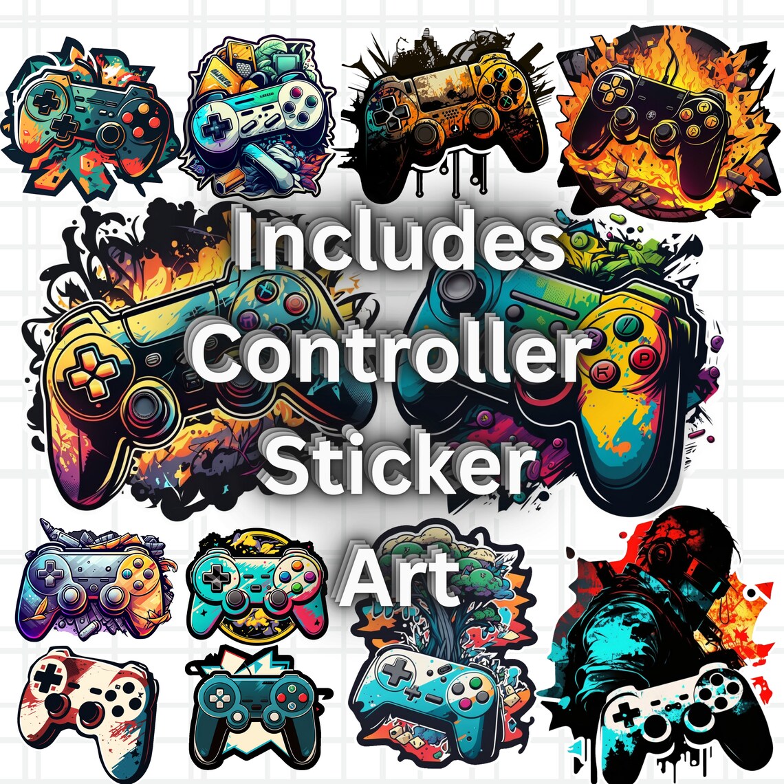 20+ Pack Gaming Clipart Sticker Design - Gaming Clipart, Sticker ...