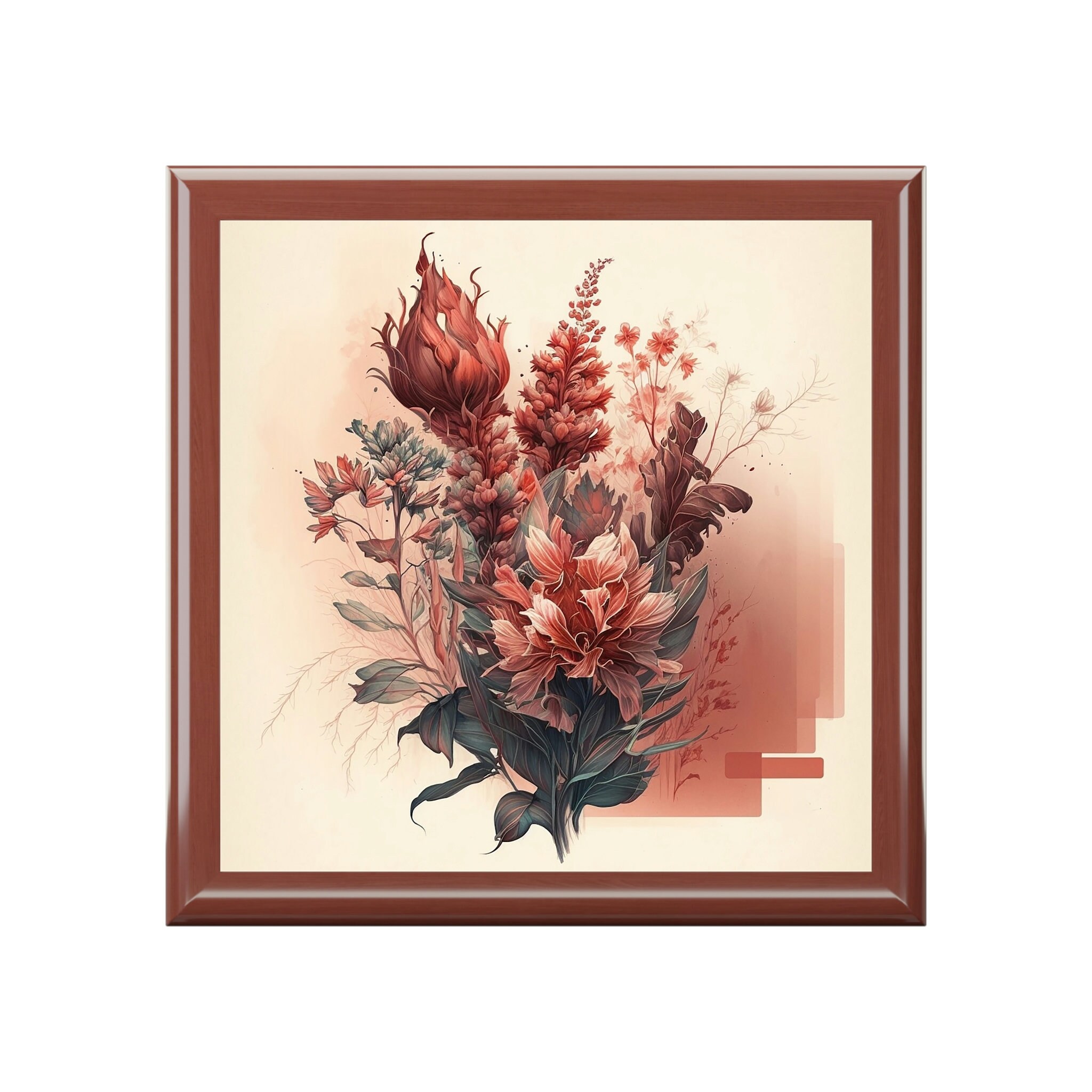 Red Watercolor Flower Jewelry Box - Perfect for Mother's Day ...