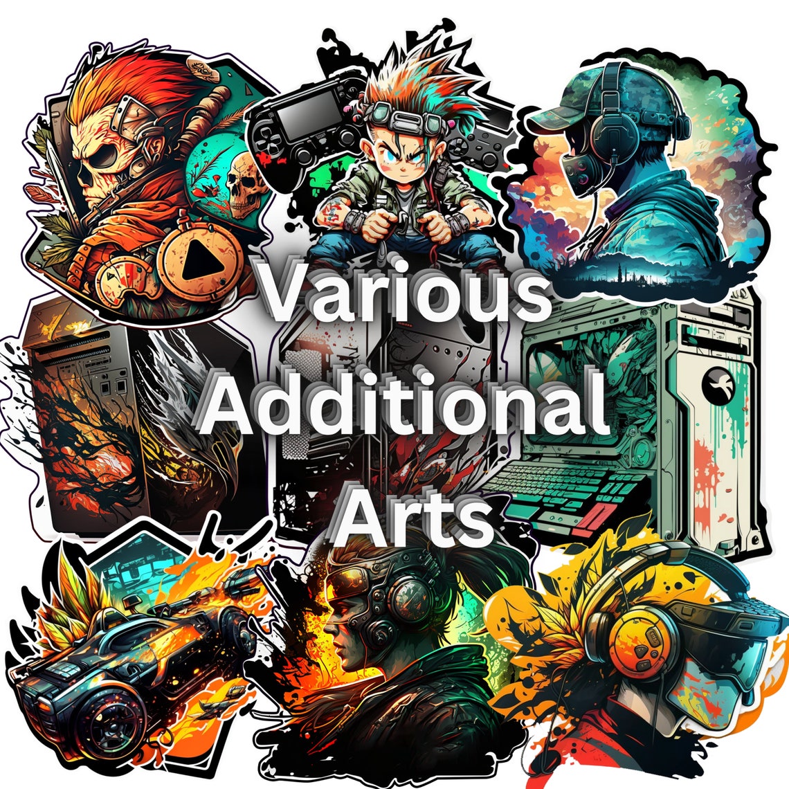 20+ Pack Gaming Clipart Sticker Design - Gaming Clipart, Sticker ...