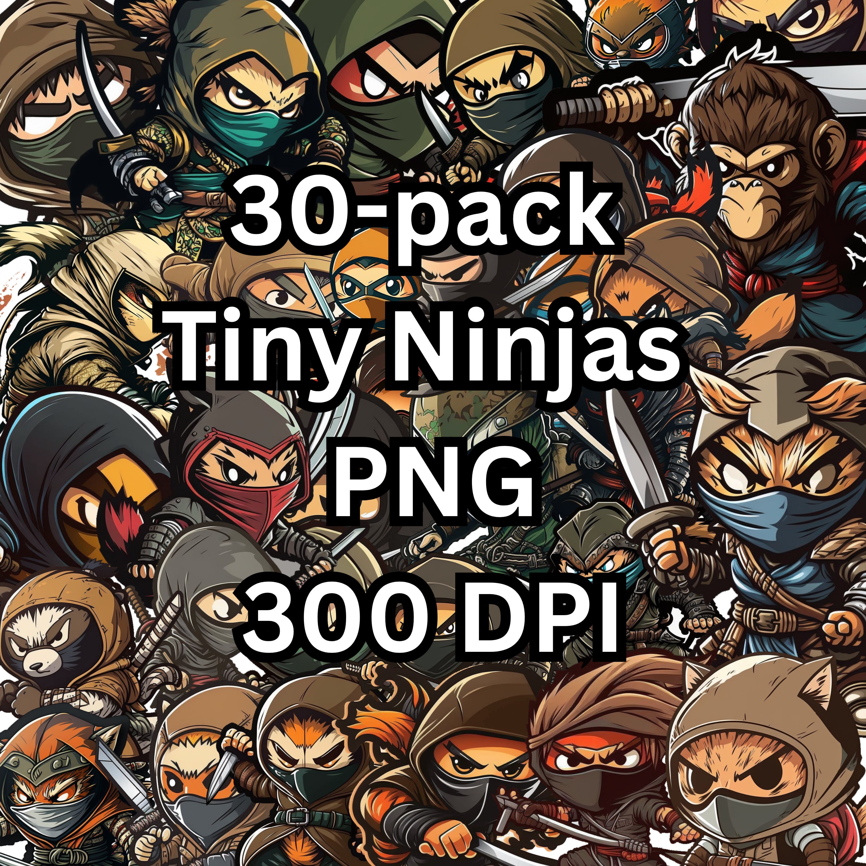30+ Pack of Tiny Ninjas - PNG Images With Transparent Backgrounds ...
