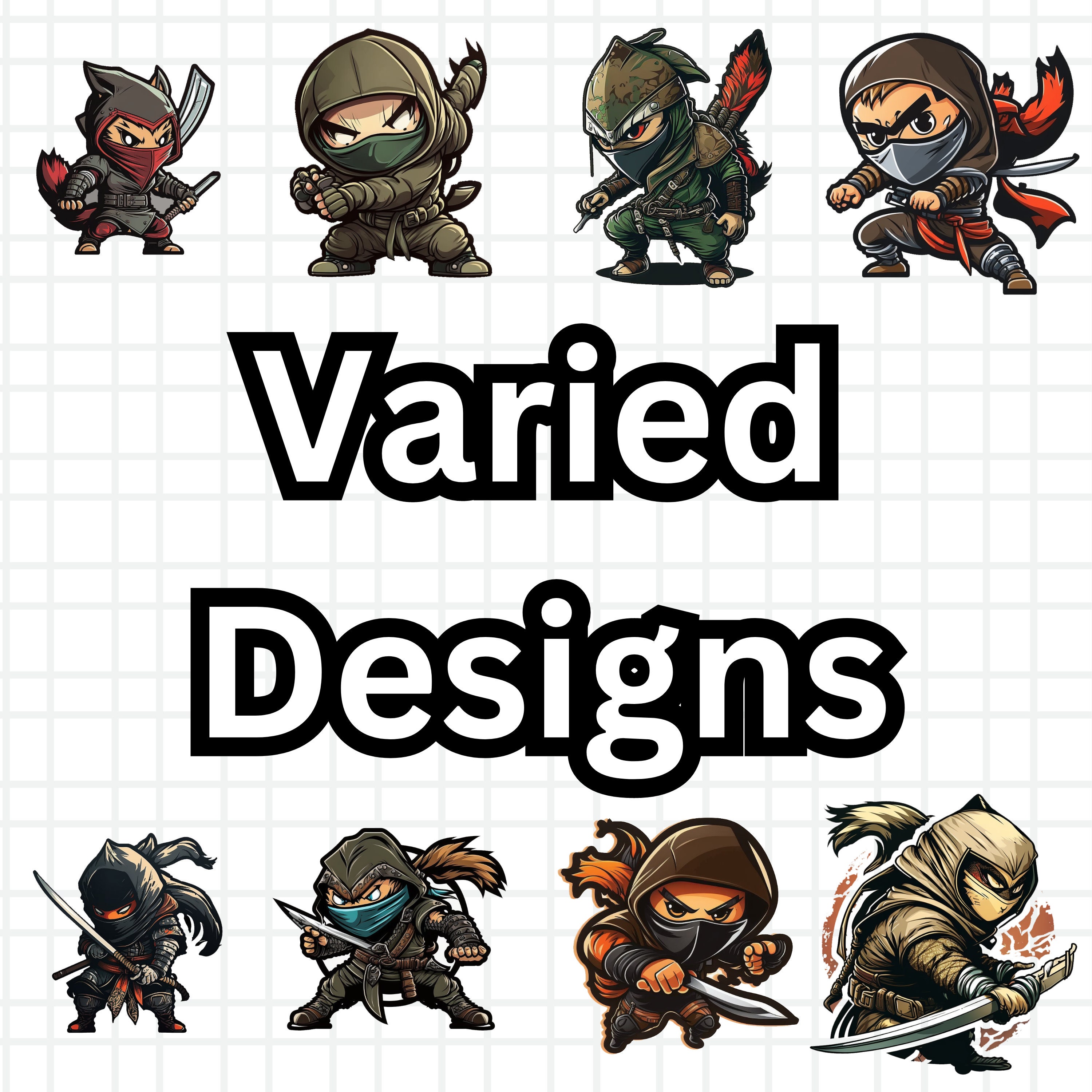 30+ Pack of Tiny Ninjas - PNG Images With Transparent Backgrounds ...
