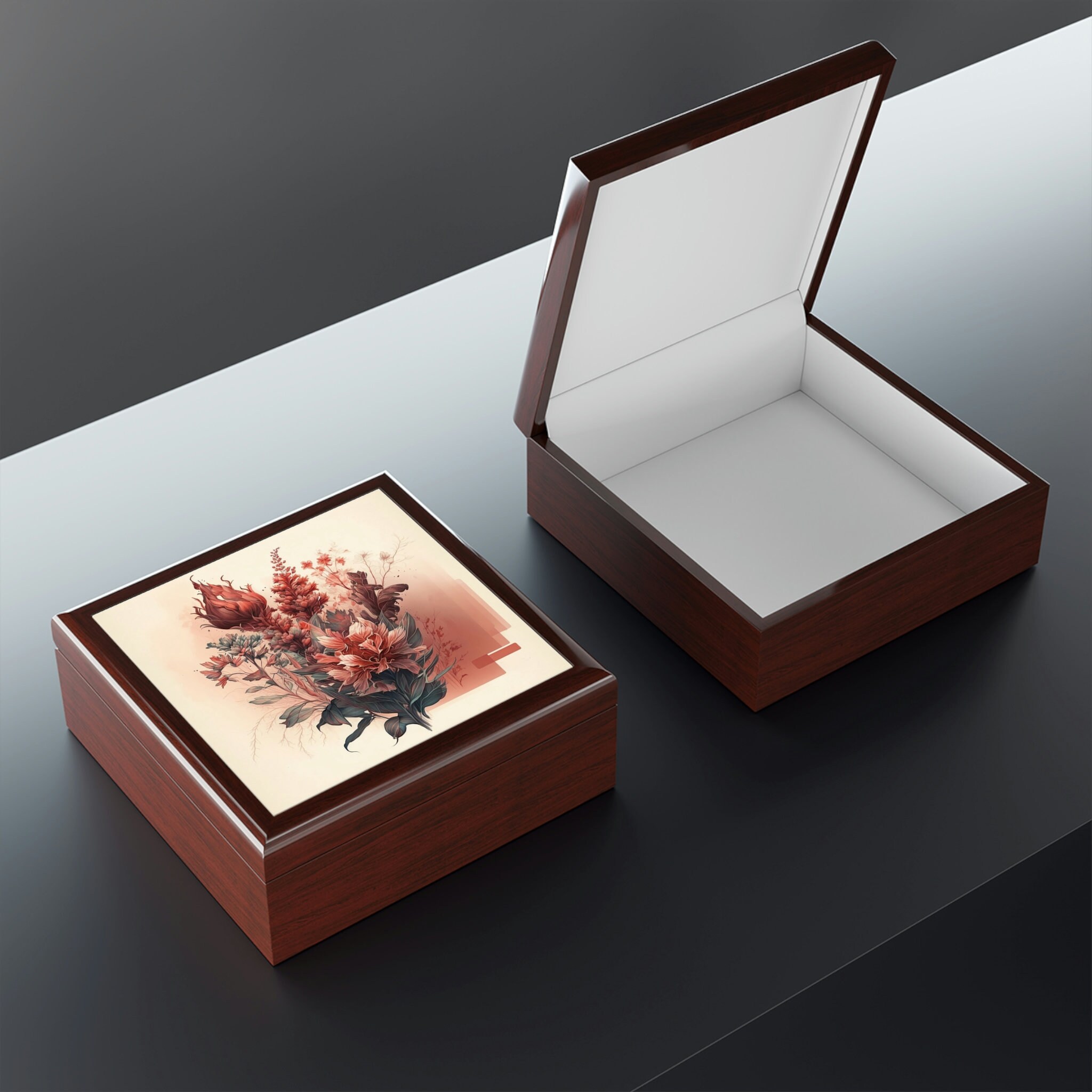 Red Watercolor Flower Jewelry Box - Perfect for Mother's Day ...