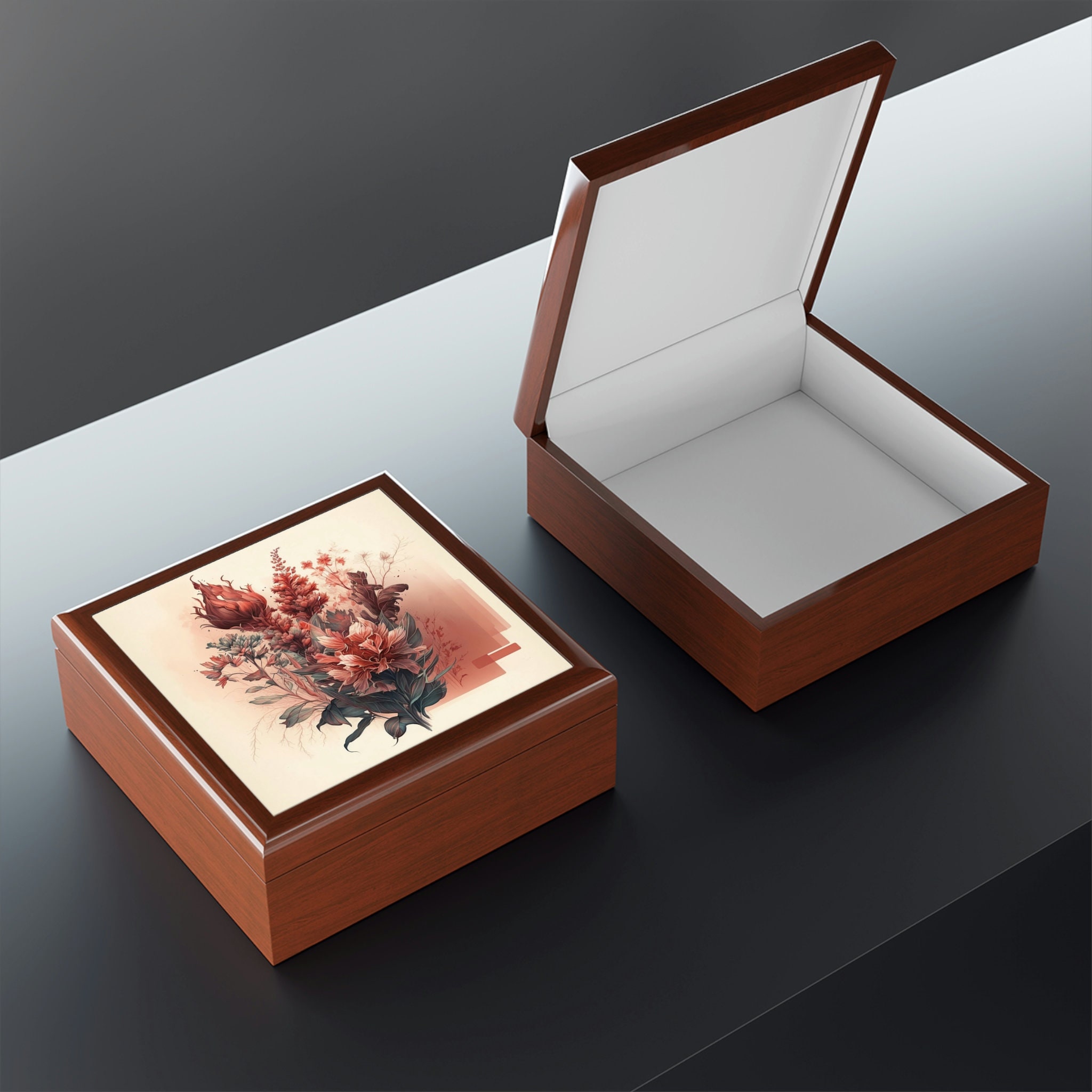 Red Watercolor Flower Jewelry Box - Perfect for Mother's Day ...