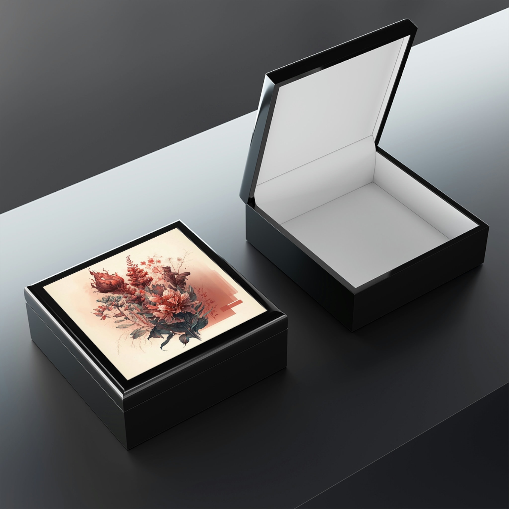 Red Watercolor Flower Jewelry Box - Perfect for Mother's Day ...