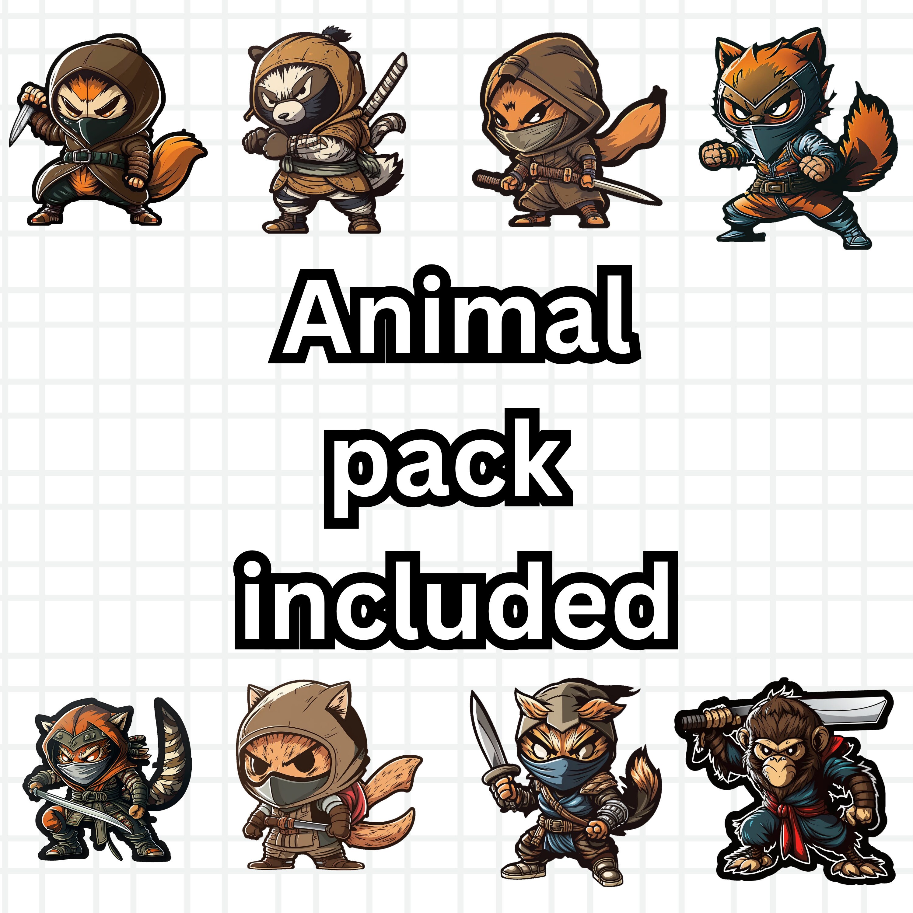 30+ Pack of Tiny Ninjas - PNG Images With Transparent Backgrounds ...