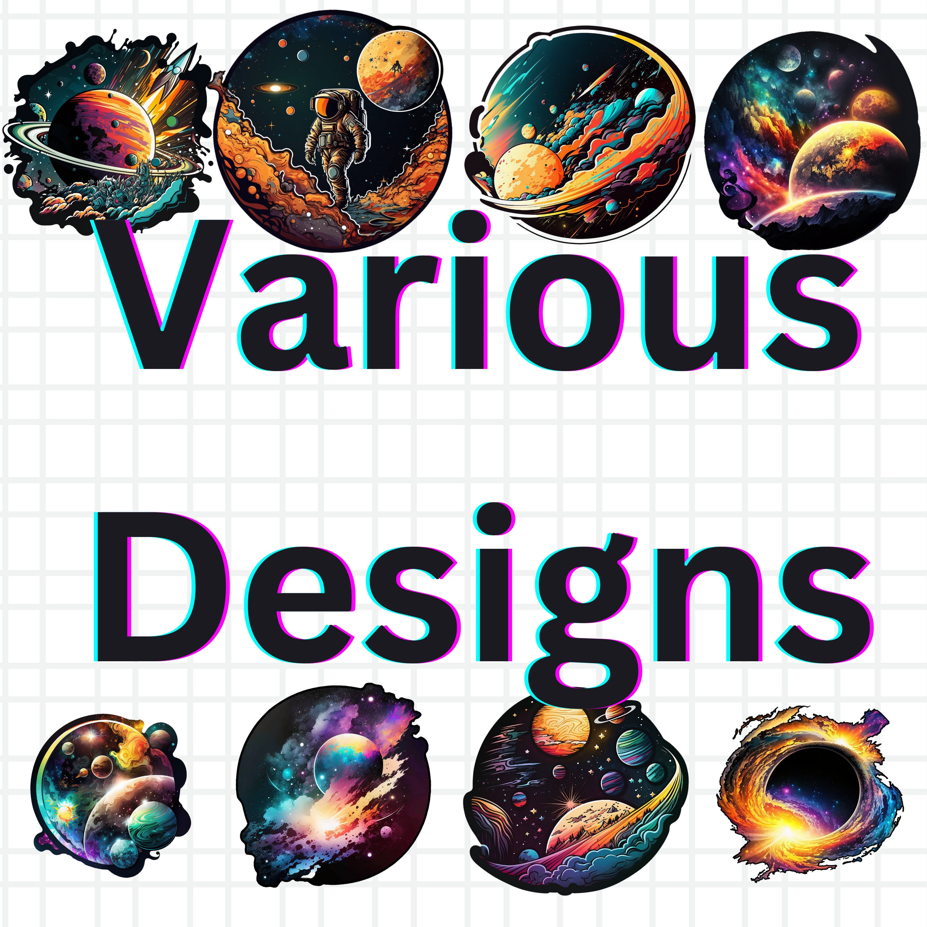 14-pack of Space-themed PNG Art, Transparent Backgrounds - Etsy