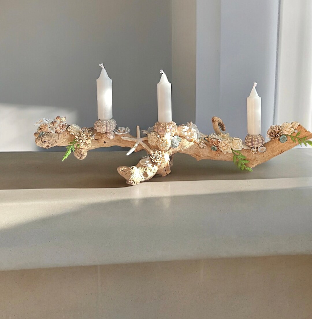 Grapewood and Seashell Candelabra - Etsy