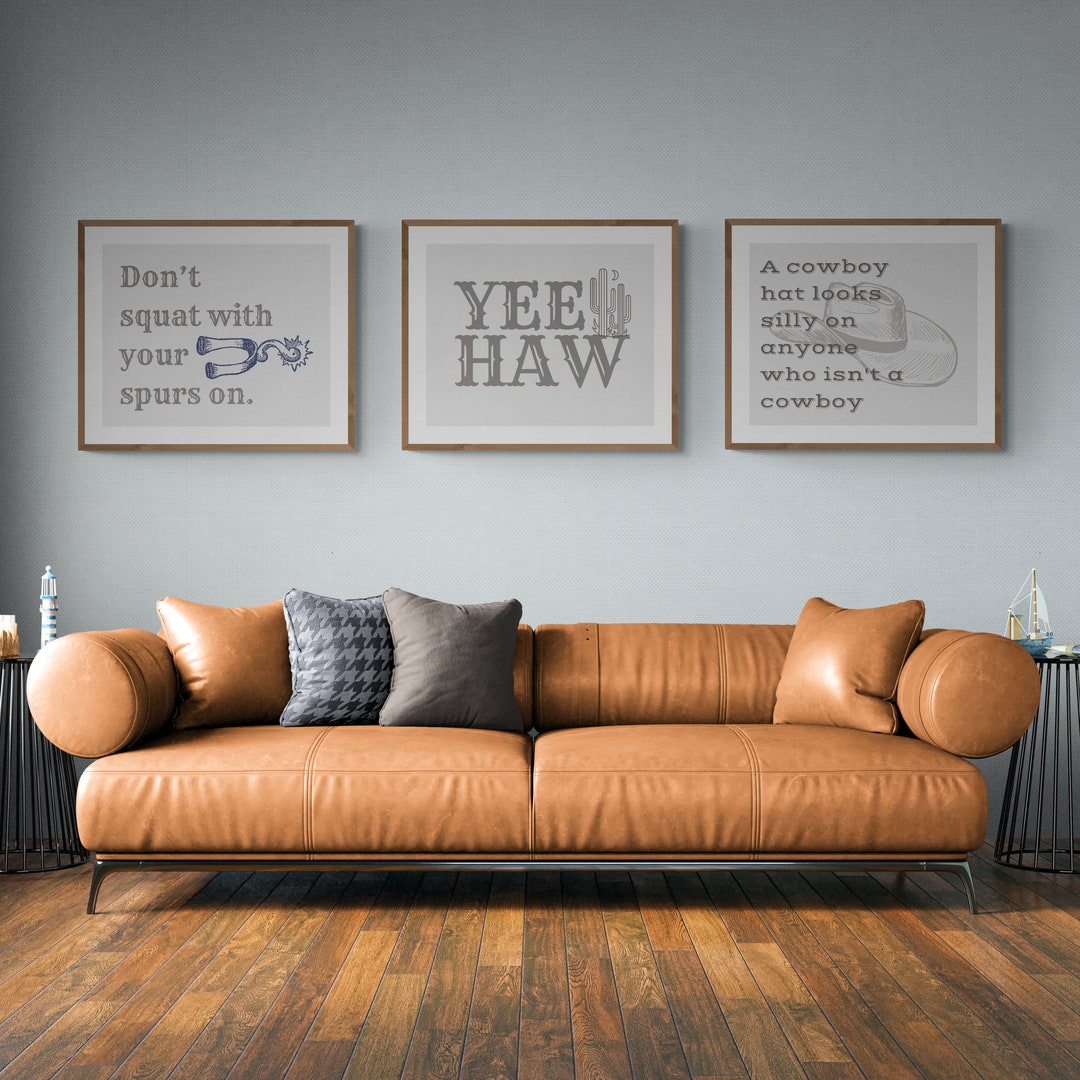 Cowboy Yee Haw Print Set - Etsy
