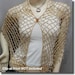 Crochet Net Shawl: Golden Beaded Triangle Scarf Wrap - Etsy