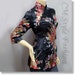 Chinese Cheongsam Qipao Style Floral Silky Satin Tunic Top Black - Etsy
