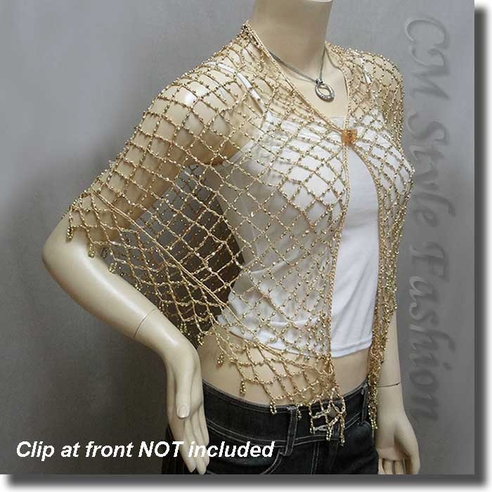Exotic Crochet Net Triangular Shawl Wrap Shawl Scarf Golden W/ Golden ...