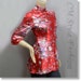 Chinese Cheongsam Qipao Style Floral Silky Satin Tunic Top Red - Etsy