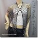 Exotic Crochet Net Triangular Shawl Wrap Shawl Scarf Black W/ Silvery ...