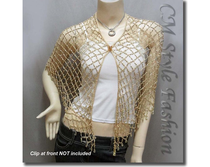 Exotic Crochet Net Triangular Shawl Wrap Shawl Scarf Golden W/ Golden ...