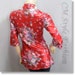 Chinese Cheongsam Qipao Style Floral Silky Satin Tunic Top Red - Etsy