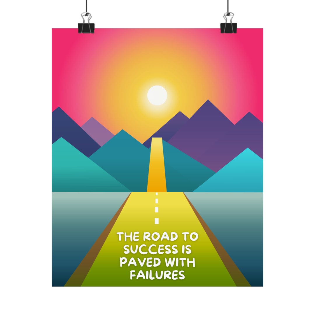 Motivational Art Print: Road to Success, Nature Wall Decor - Etsy
