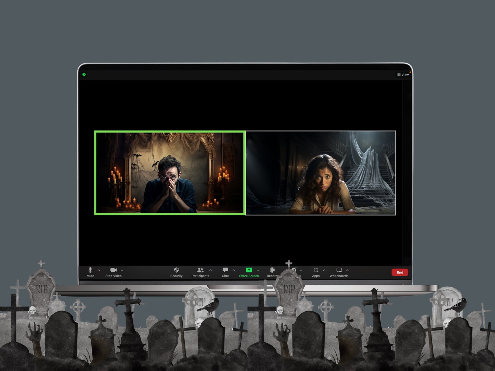 Halloween Zoom Backgrounds, Zoom Backdrop, Virtual Background Bundle ...