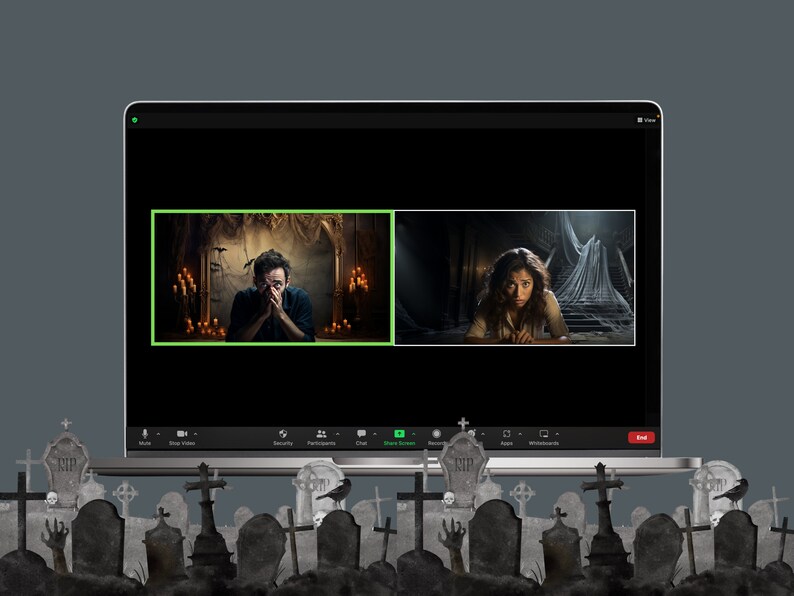 Halloween Zoom Backgrounds, Zoom Backdrop, Virtual Background Bundle ...