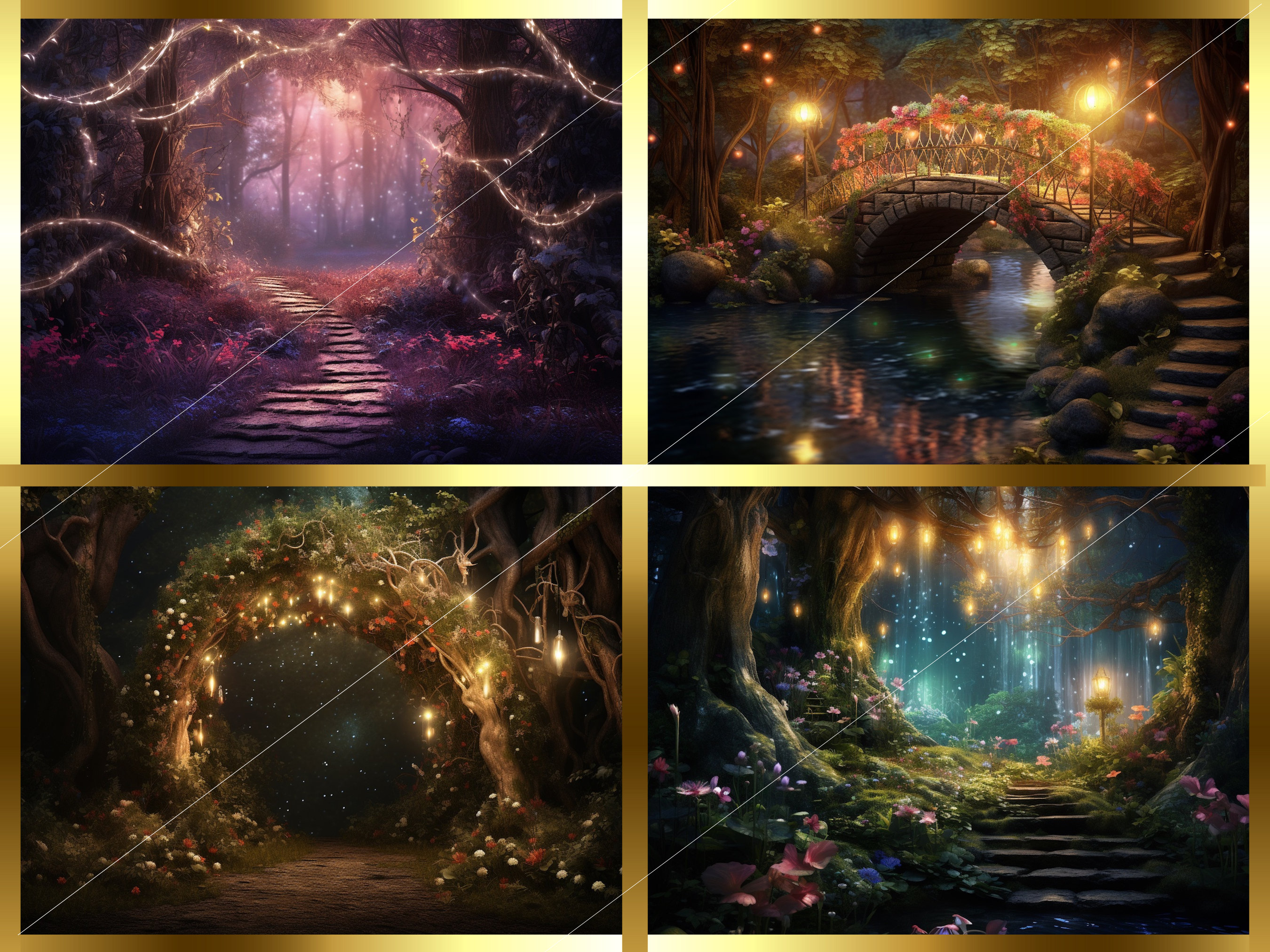 Enchanted Forest Backdrop, Magical Forest, Fairytale Backdrop, Alice in ...