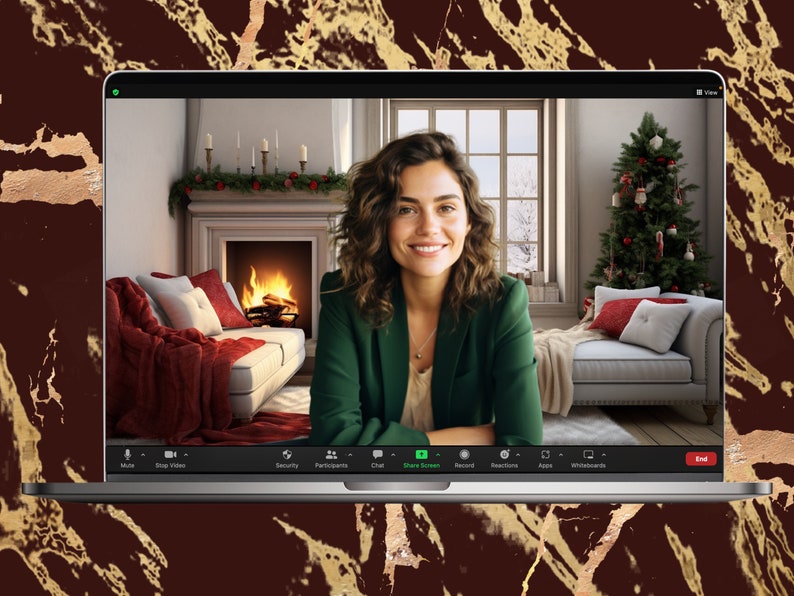 Christmas Zoom Background, Zoom Backdrop, Virtual Background - Etsy