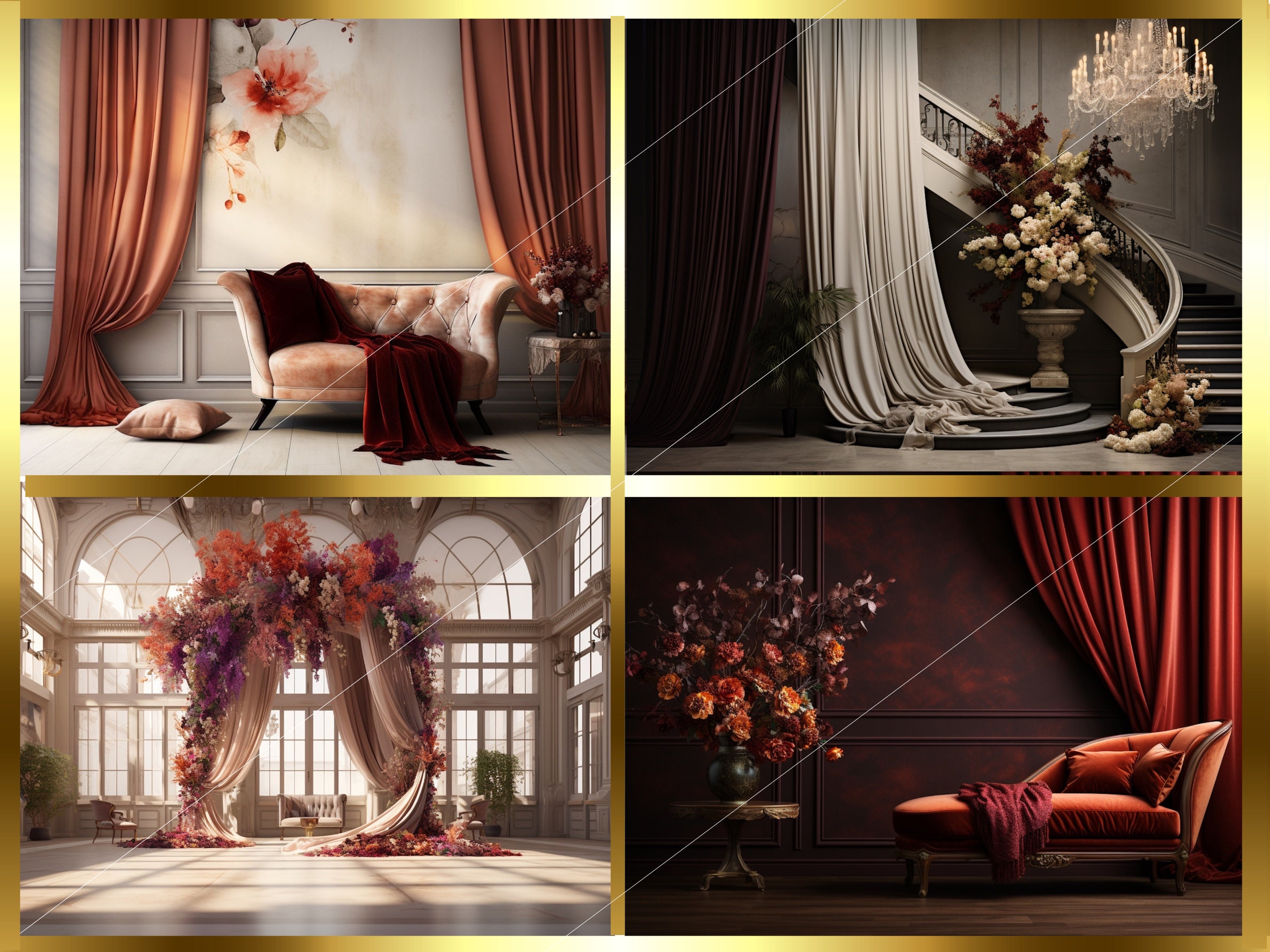 Fall Wedding Backdrop, Digital Photo Backdrops, Maternity Backdrop ...