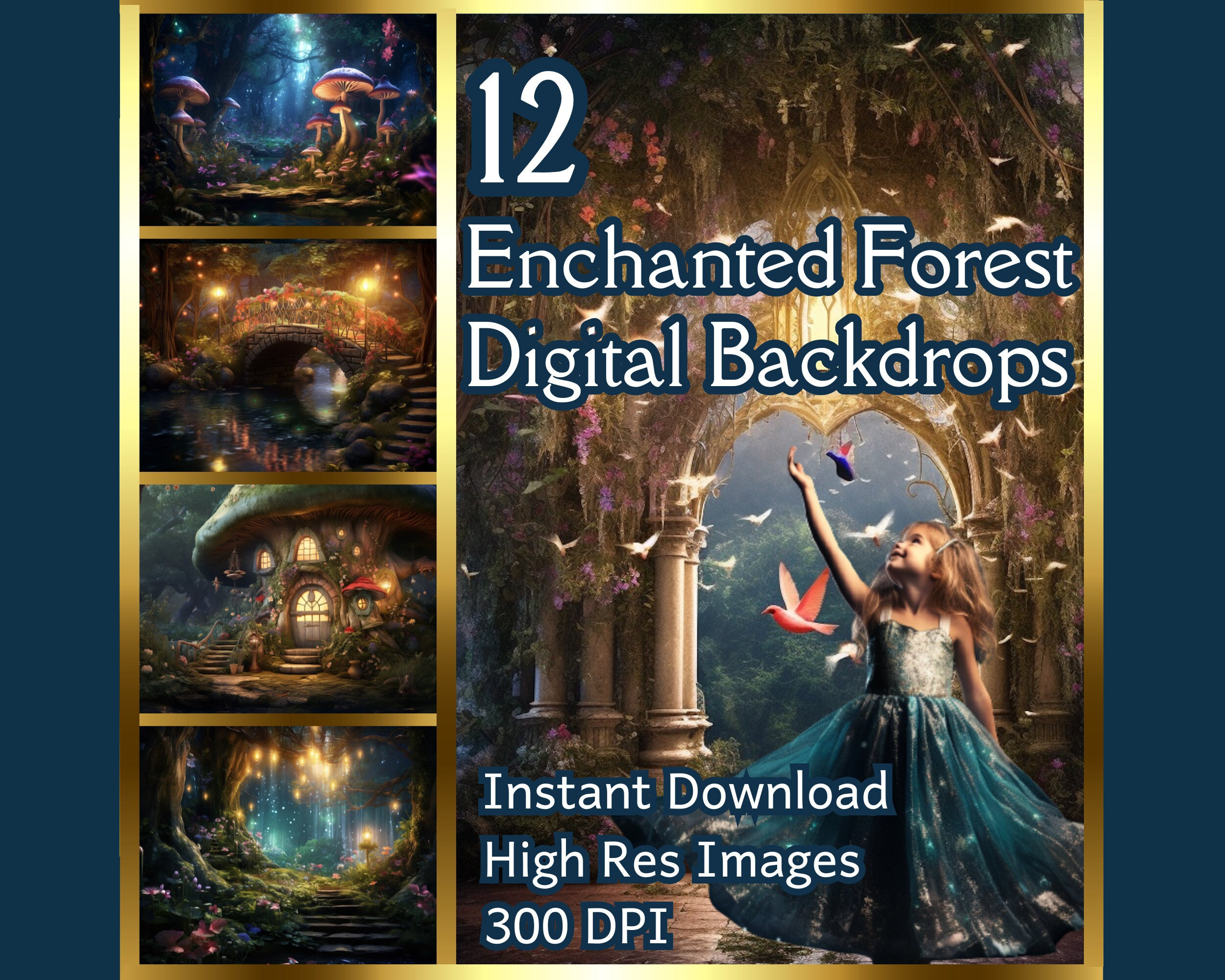 Enchanted Forest Backdrop Magical Forest Fairytale Backdrop - Etsy