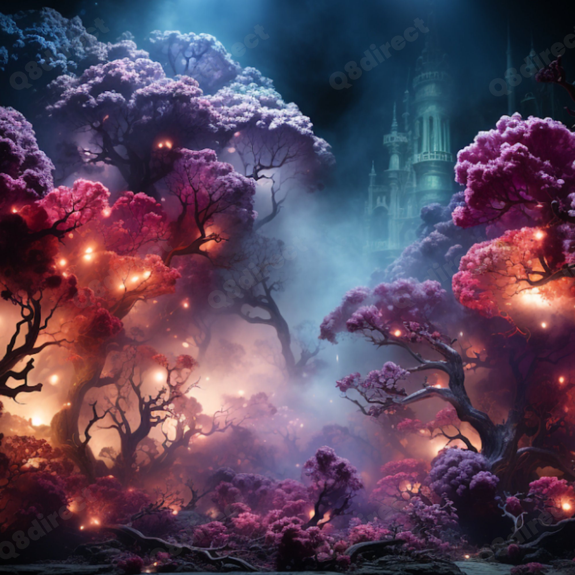 Enchanted Forest Backdrop, Magical Forest Backdrops, Photoshop Overlays ...