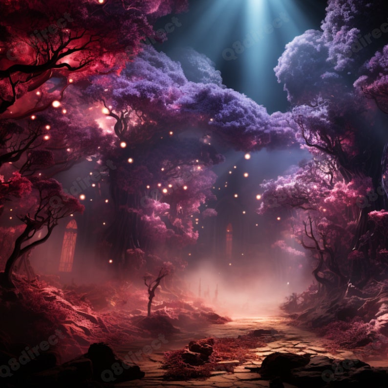 Enchanted Forest Backdrop, Magical Forest Backdrops, Photoshop Overlays ...