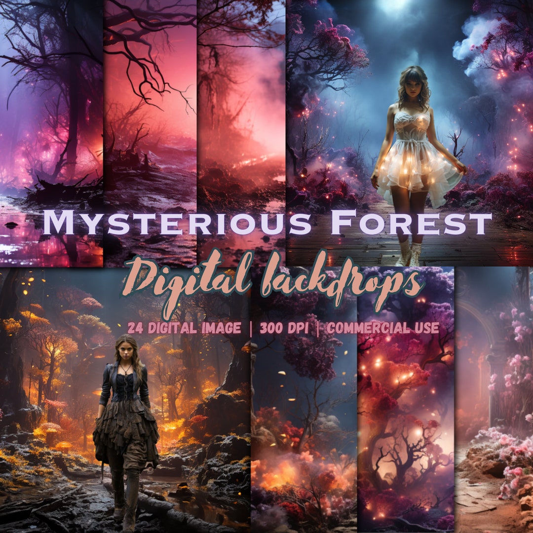 Enchanted Forest Backdrop, Magical Forest Backdrops, Photoshop Overlays ...