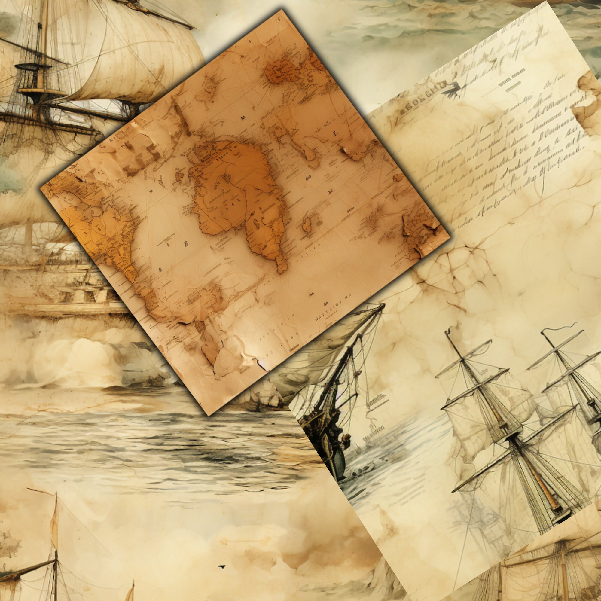 40 Vintage Paper Seamless Patterns Antique Documents Digital - Etsy