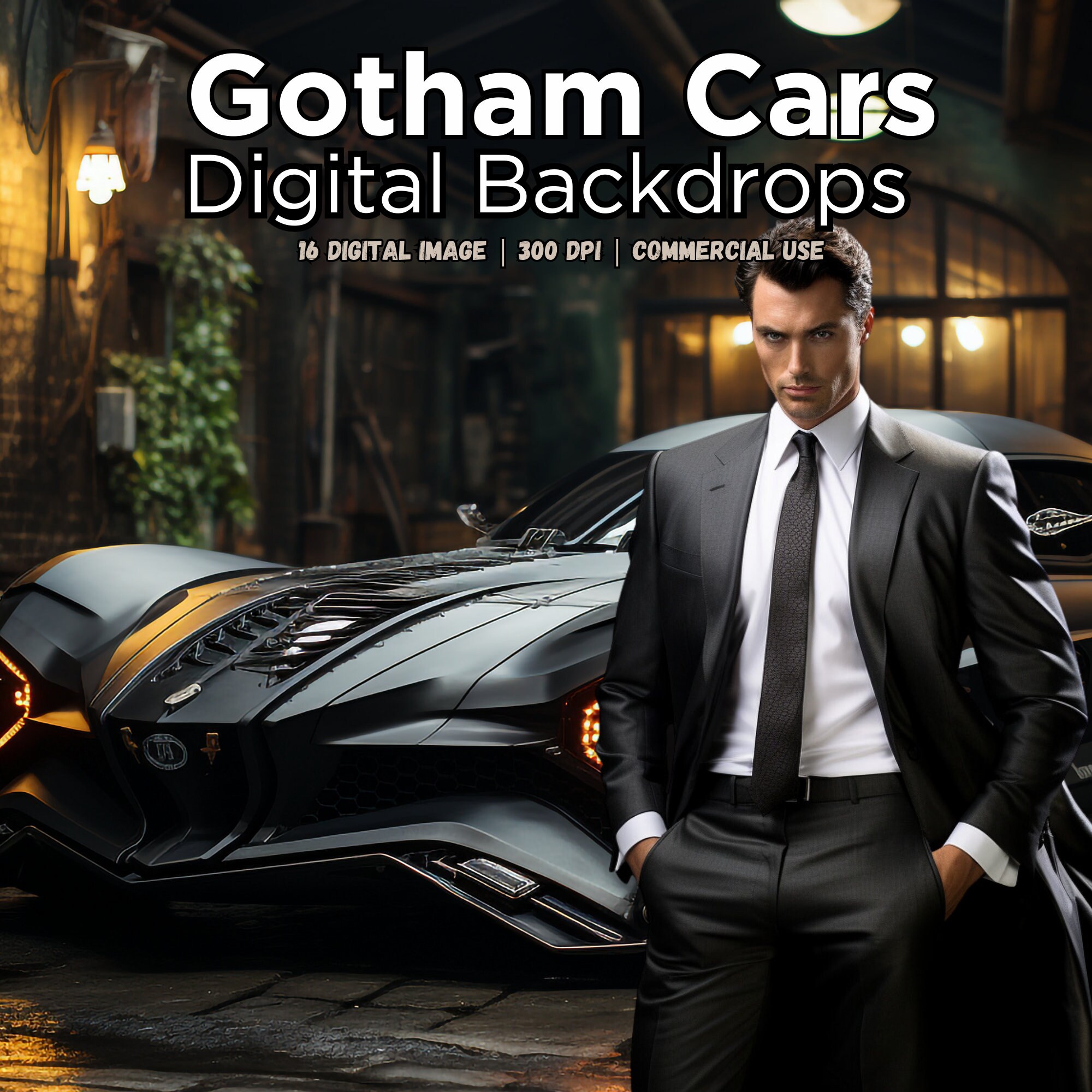 Gotham Cars Digital Backdrops, Car Backgrounds, Digital Background ...